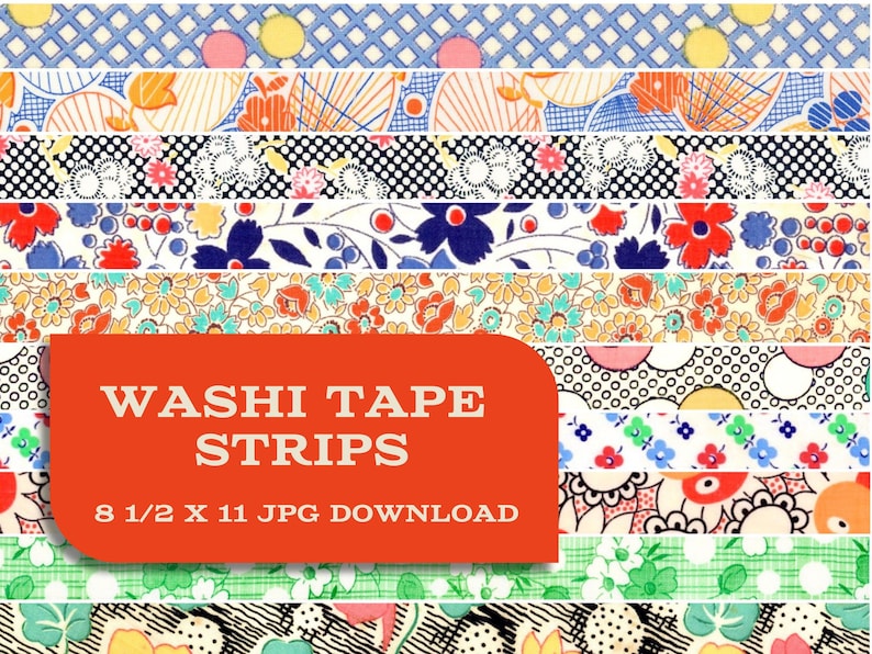 Unique Vintage Fabric Washi Tape Strips for Junk Journals, Art ...