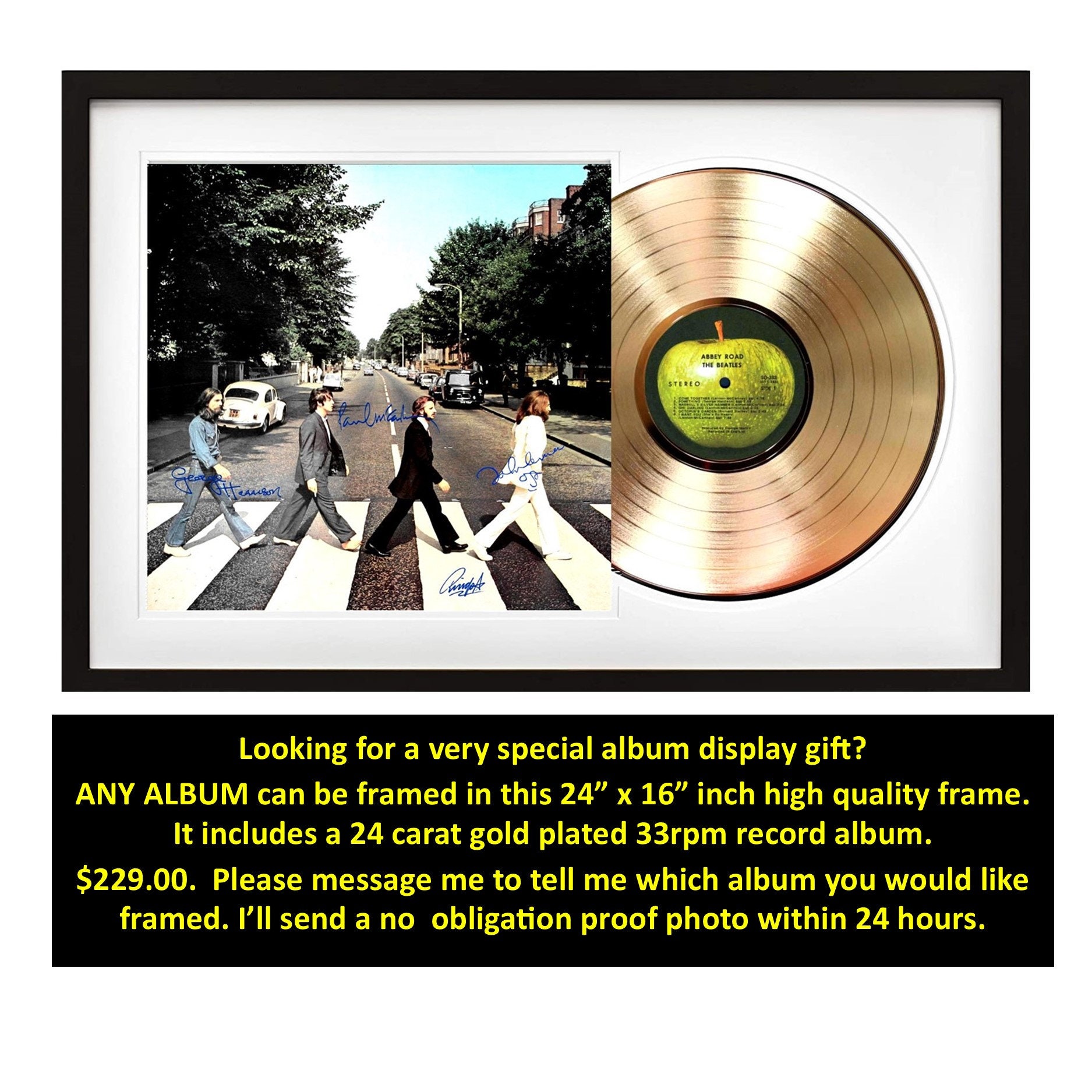 A Beautiful Gold Record Display, Any Band, Any Artist, Any Album. Just ...