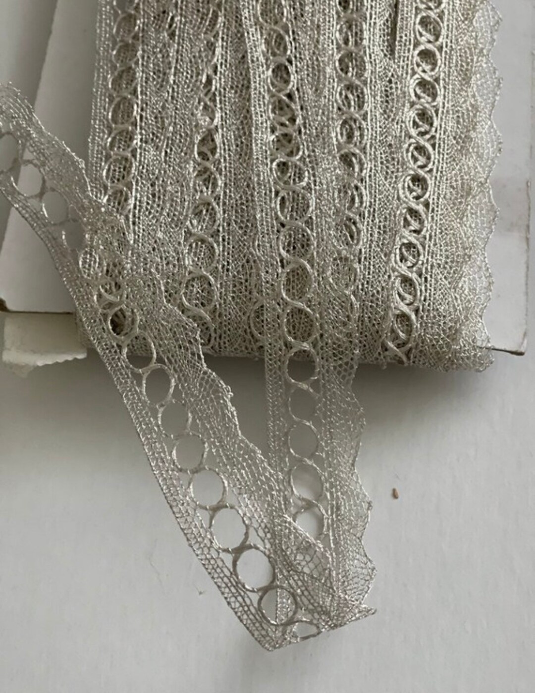 1" Vintage Antique Silver Metallic Filigree Light Lace - Etsy