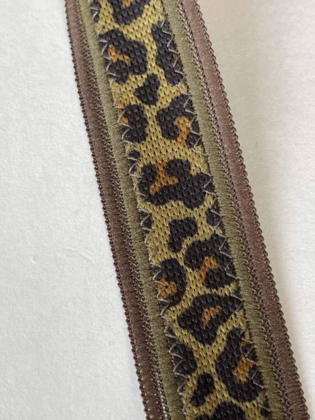 1 1/8” Vintage Jungle Print Tape, Leopard Khaki Army Green Unique ...