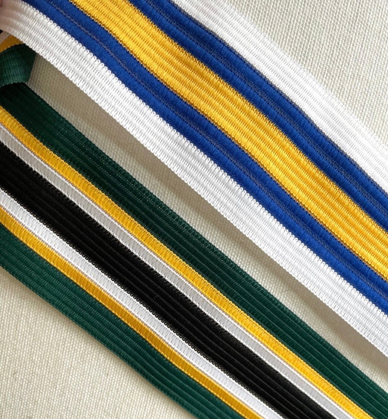2" Grosgrain Trim Reversible Multi Stripe Woven Grosgrain Ribbon Sporty ...