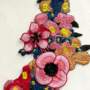 Extra Large Jumbo Floral Patch 3D Embroidered Multi Floral Garden ...