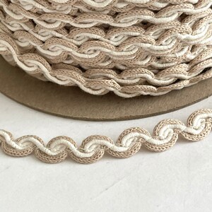 2 YARDS Natural Knit Scroll Vintage Braid Natural Linen Soft Flat Braid ...