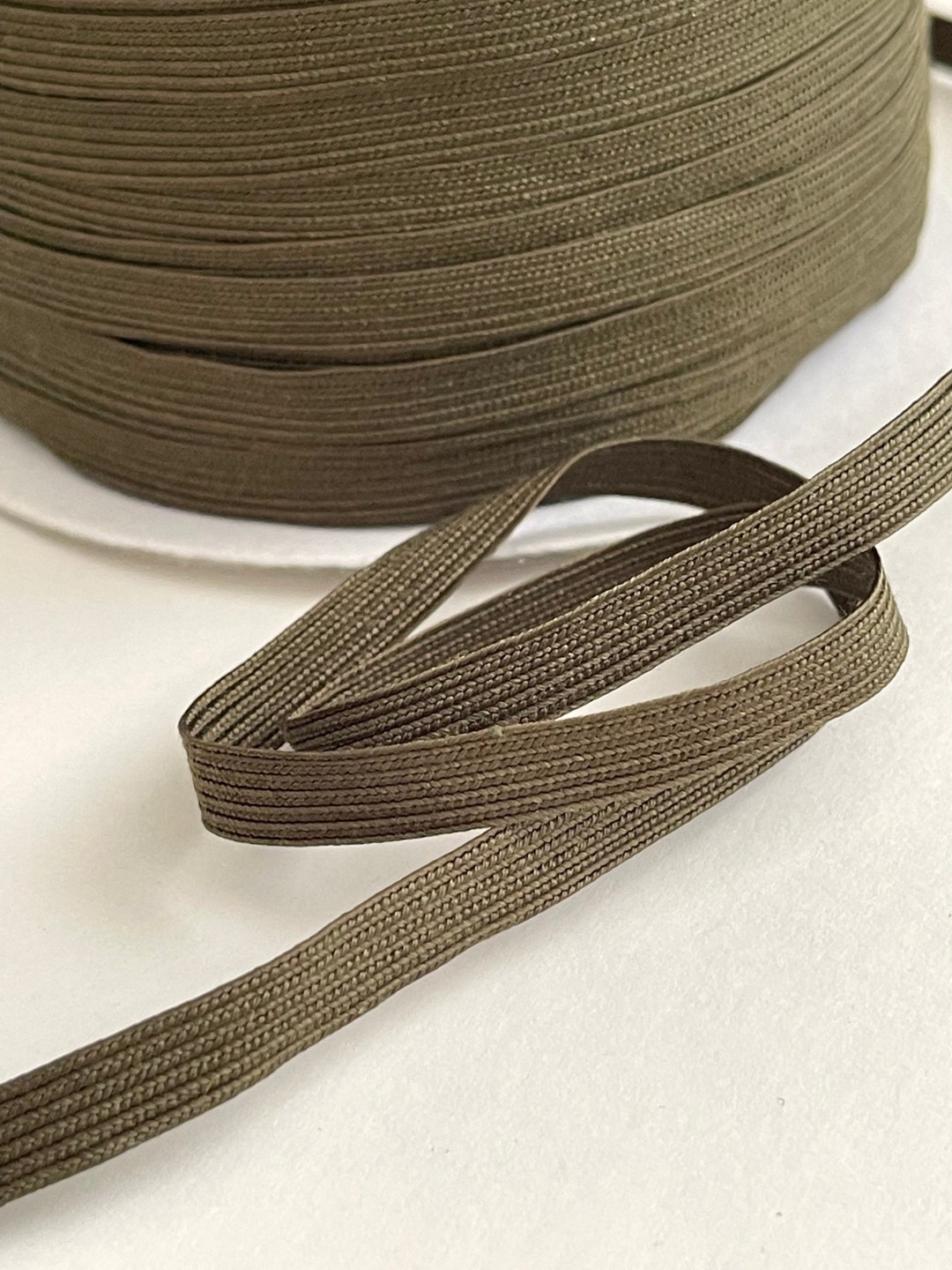10 YARDS Middy Braid , Olive Tape Reversible Ribbon Tape, Olive Vintage ...