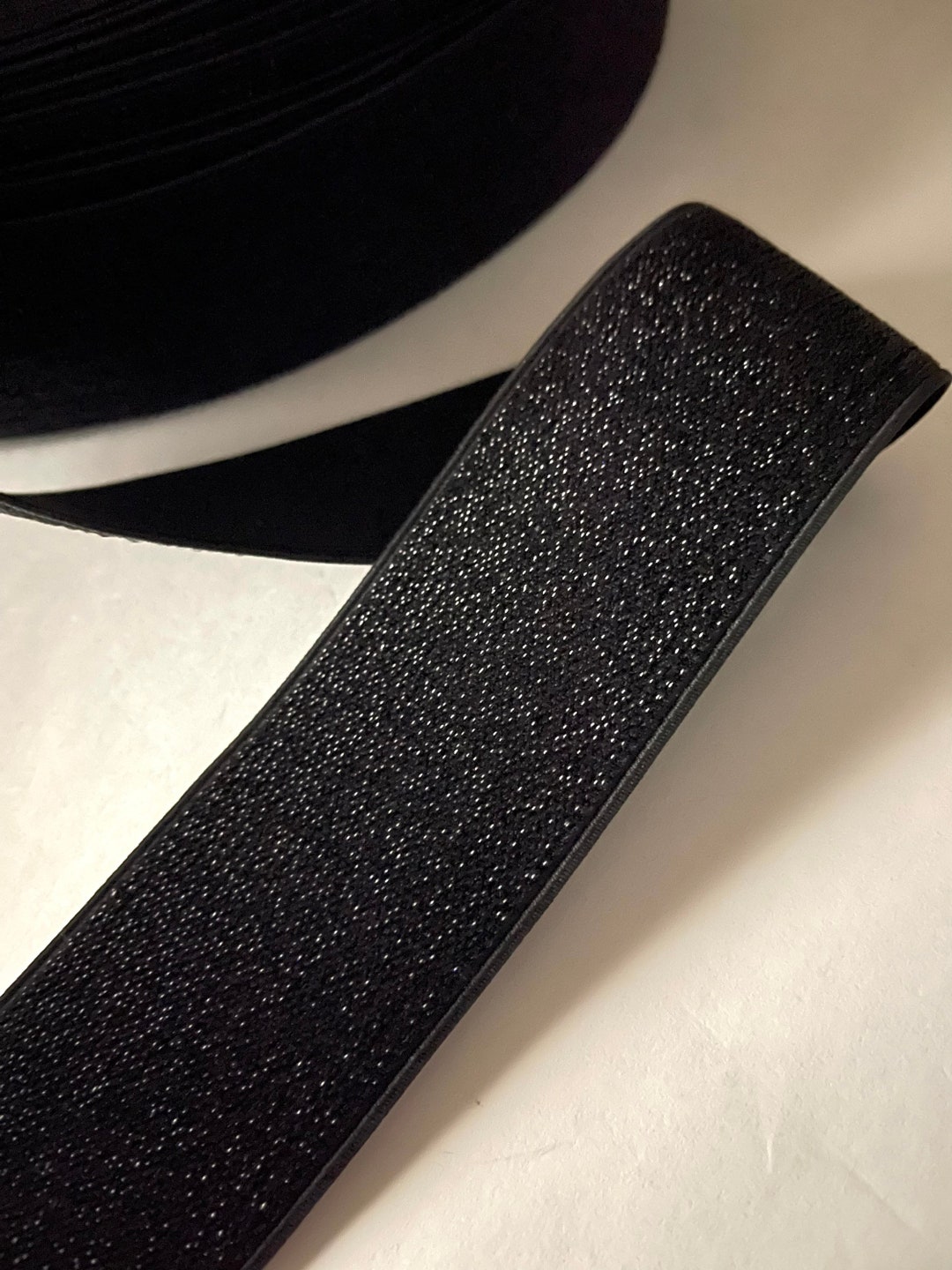 Elastic Stretch Black Metallic Wide Stretch Rich Shimmer Black Metallic ...