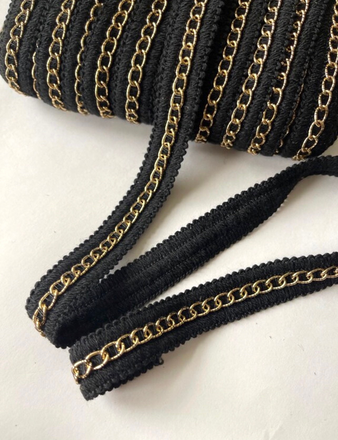 3/4 Gold Chain Edge Chain Knit Trim Gold Metal Chain - Etsy