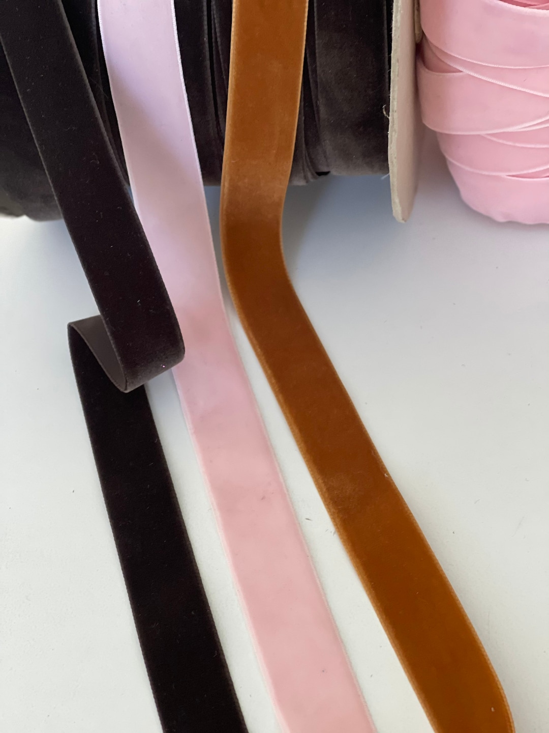 7/8" Vintage Velvet Taffeta Rich Velvet Ribbon, Velvet Imported From ...