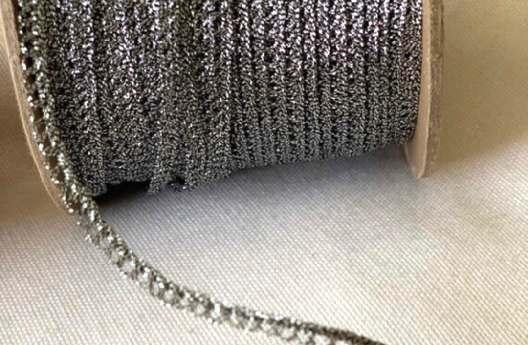 SPOOL 144 Yards- Antique Silver Loops of Metallic Vintage Lace ...