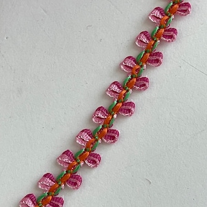 1/2" Vintage Double Loop Passementrie Chain Ribbon Trim Reversible Knit ...