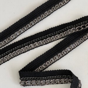 3/4" Jumbo Gunmetal Chain Edge Metal Trim, Black/gunmetal Studded Chain ...