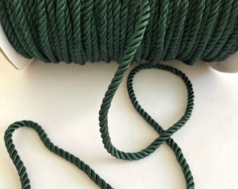 Christmas Green Satin Rope Trim. Green Silky Rope Tape/ Satin - Etsy