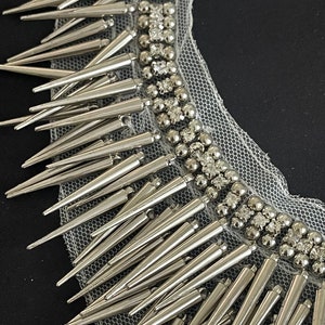Silver Spikes,rhinestone, Silver Beads, Silver Spiked Edgy, Bold ...
