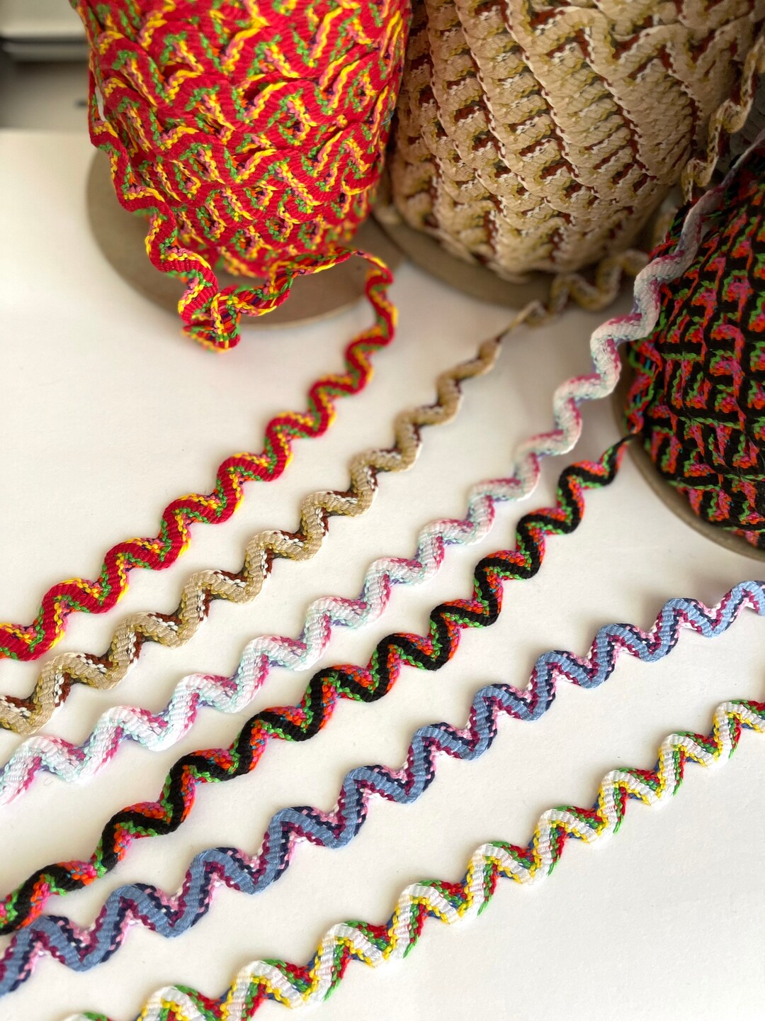 Vintage Cotton Mutli Color Darling Novlety Ric Rac Fun Zig Zag Multi ...