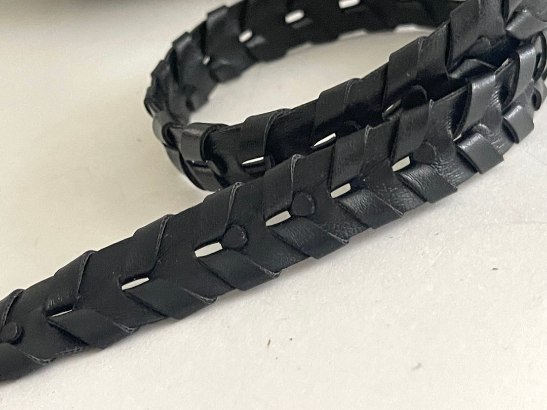 1/2" Pleather Black Reverisble Braided Belting, Chokers, Pleather Trim ...
