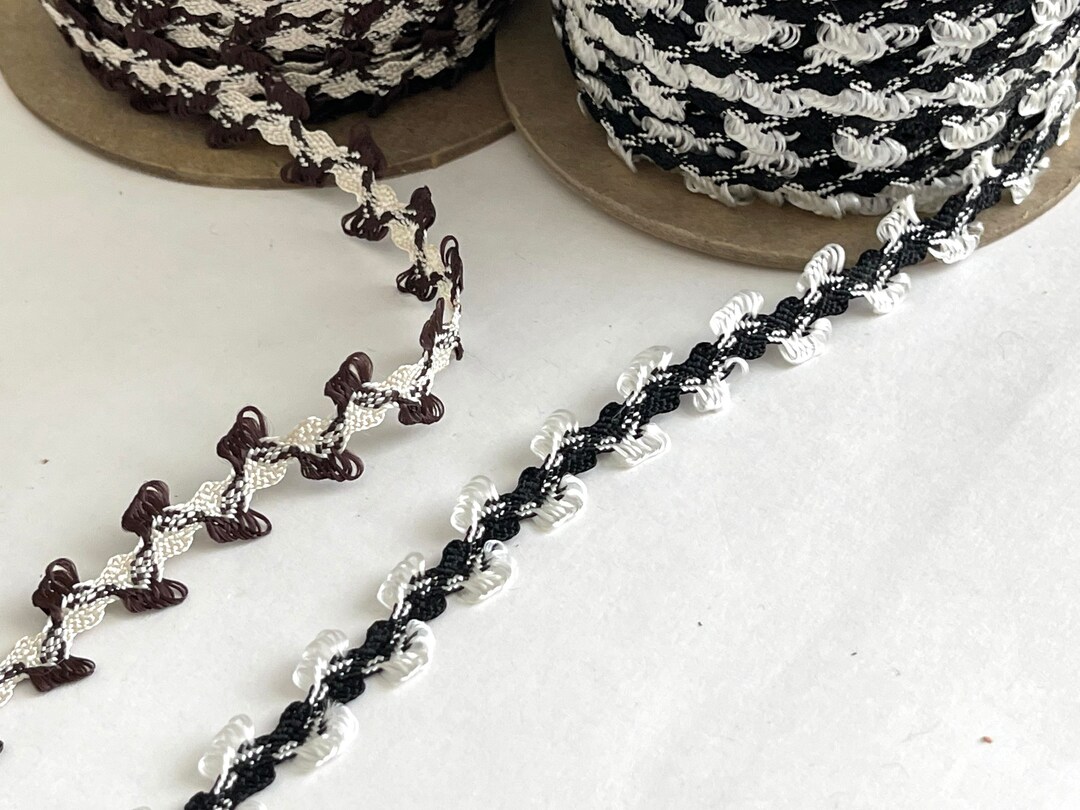 2 YARDS Vintage Feather Edge Ric Rac Reversible Ribbon, Winter White ...