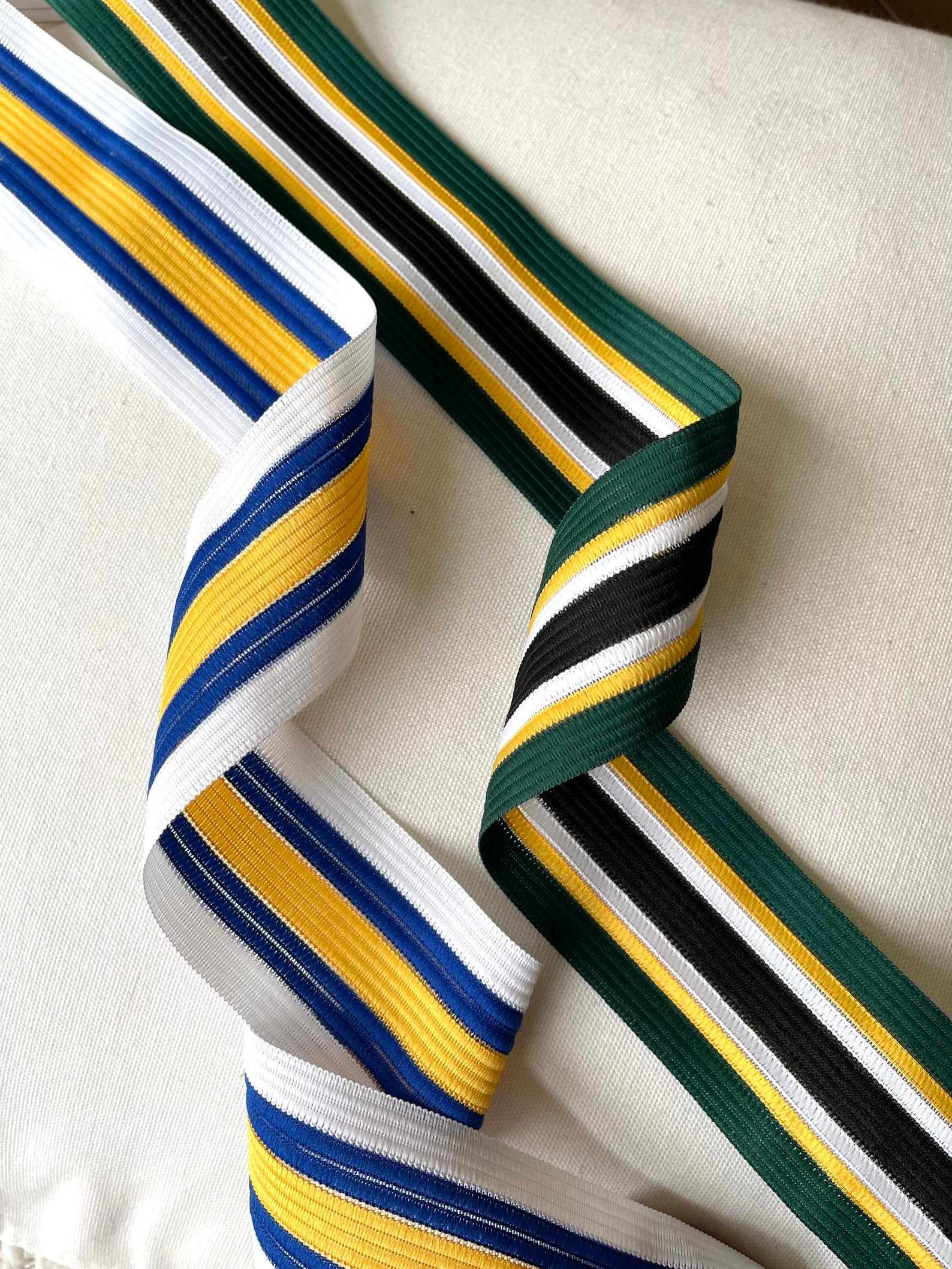 2" Grosgrain Trim Reversible Multi Stripe Woven Grosgrain Ribbon Sporty ...