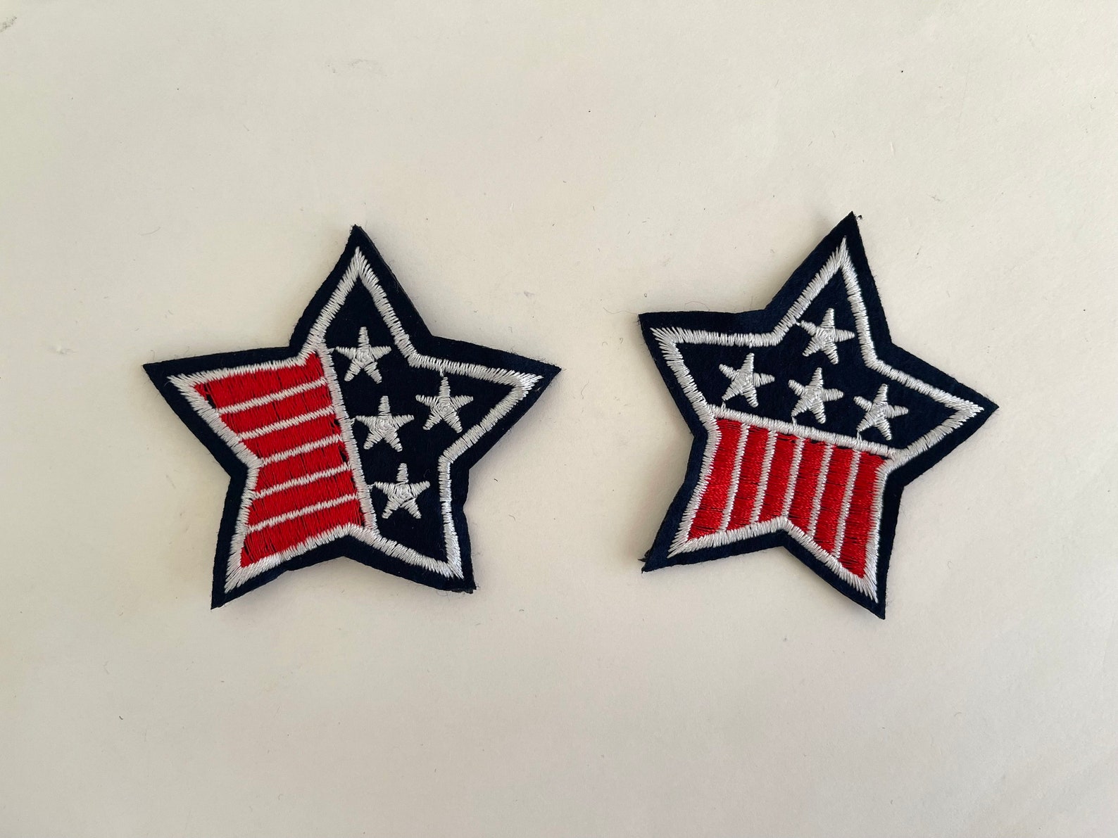 2 EACH Star Red White Blue Patriotic Stars & Stripes, America, Applique ...