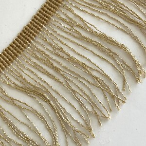 4" Chainette Metallic Gold Metallic Fringe Metallic Knit Fringe Gold ...