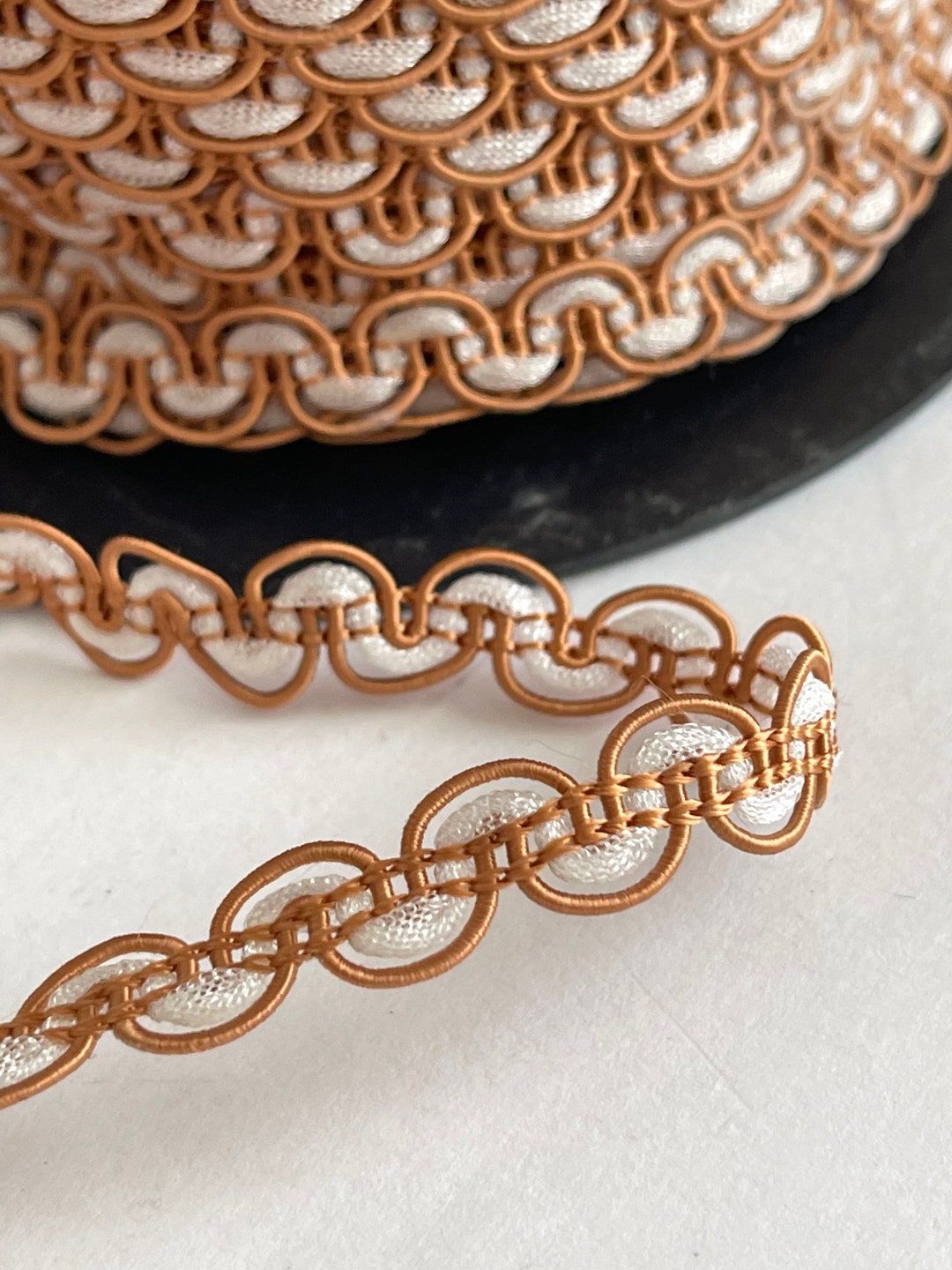 Vintage Gimp Scroll Novelty Soft Satin Copper Pull Thru Ribbon Vintage ...