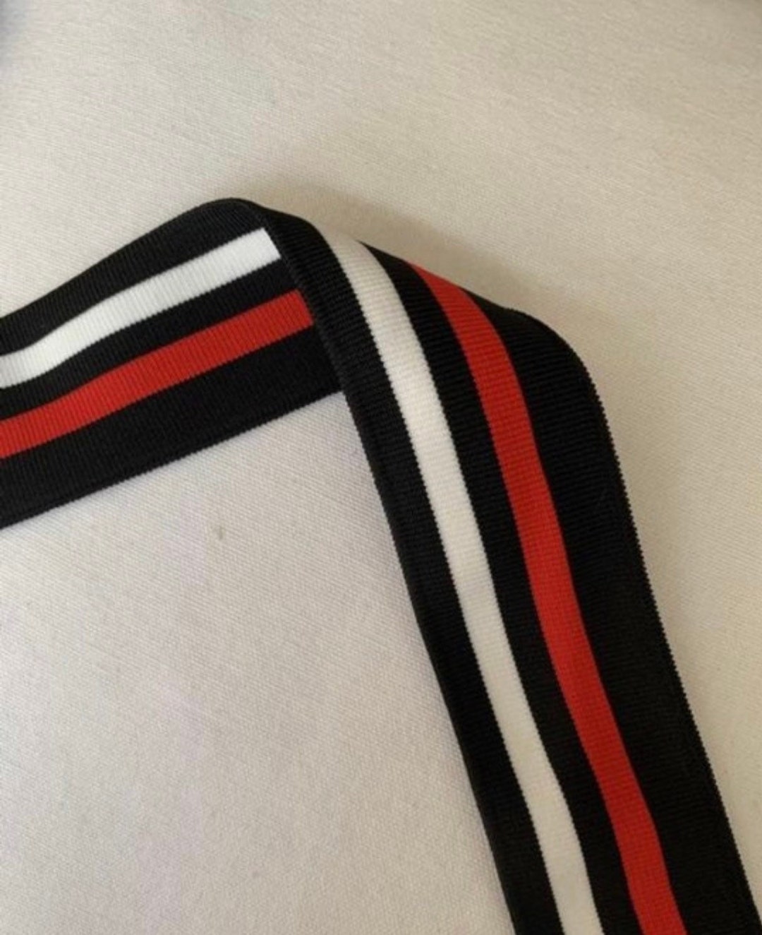 Two Line Striped Rib Knit Elastic Rib Knit Waistband,ribbed Cuff Striped (45"pc) Elasticated ...