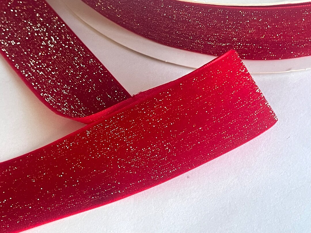 Holiday Gold Sparkle Red Velvet Plush Metallic Gold Velvety Red Plush ...