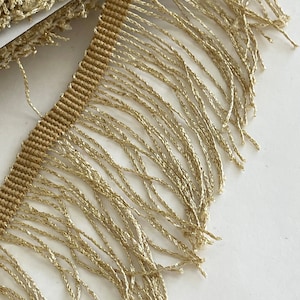 4" Chainette Metallic Gold Metallic Fringe Metallic Knit Fringe Gold ...