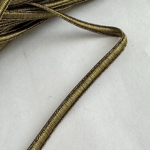 1/4" VINTAGE Metallic Rope Soutache Antique Antique Gold Black Soft ...