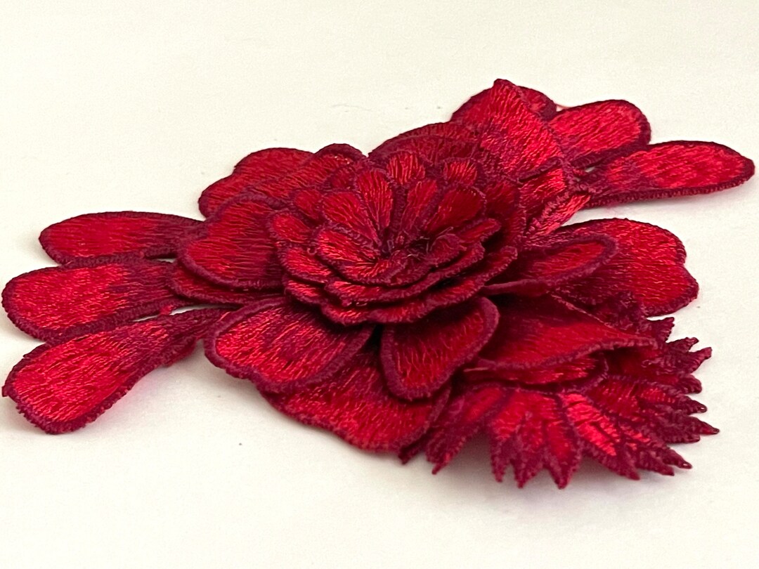 Vintage 3D Open Blooming Patch Applique Embroidered 3D Fabric Applique ...