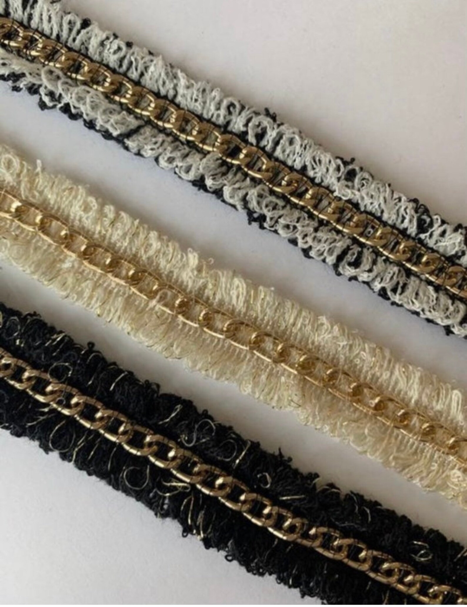 3/4 Double Edge Fringe Chain Link Gold Trim Multi Color - Etsy