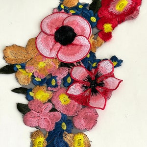 Extra Large Jumbo Floral Patch 3D Embroidered Multi Floral Garden ...