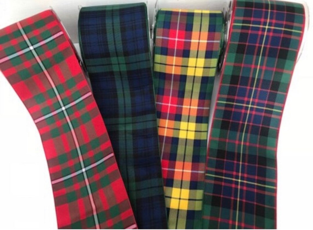 75mm Vintage Tartan Wide Ribbon From Switzerland Woven Plaid ...