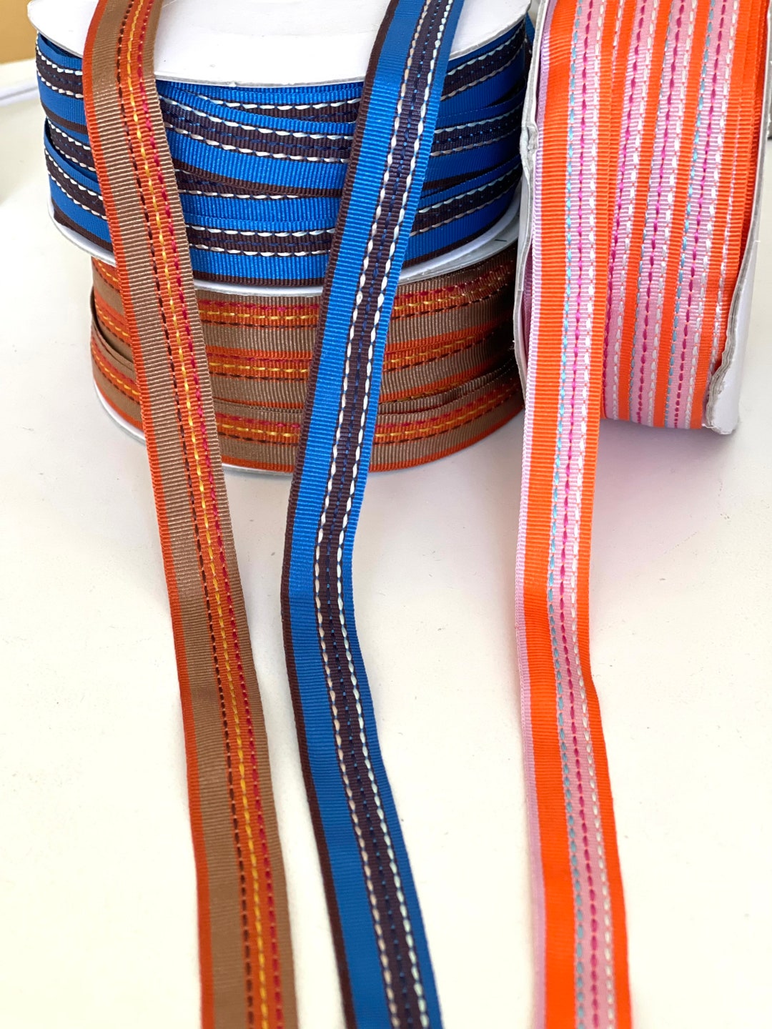 Vintage Saddle Stitch Striped Tape Vintage True Saddle Stitch Grosgrain ...