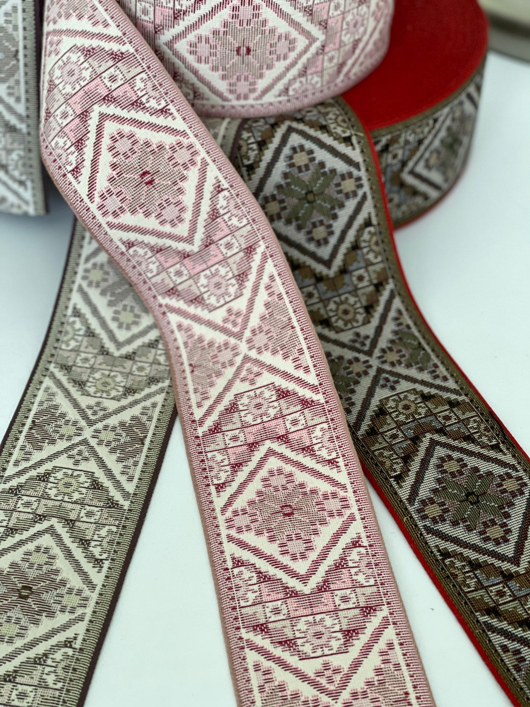 2 1/2" Tapestry Geometric, Abstract, Ethnic Bohemian Wide Jacquard ...