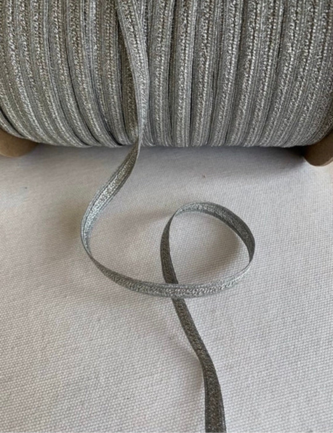 3 YARDS Vintage Metallic Flat Braid, Antique Silver Metallic Middy ...