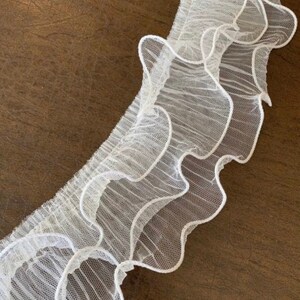 Ruffle Pleated 3 Tier White Sheer Ruffle Lace Trim -sleeves, Collars ...