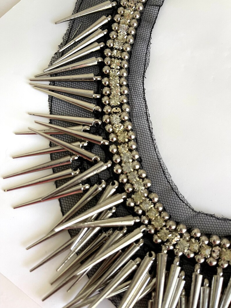 Silver Spikesrhinestone Silver Beads Silver Spiked Edgy - Etsy