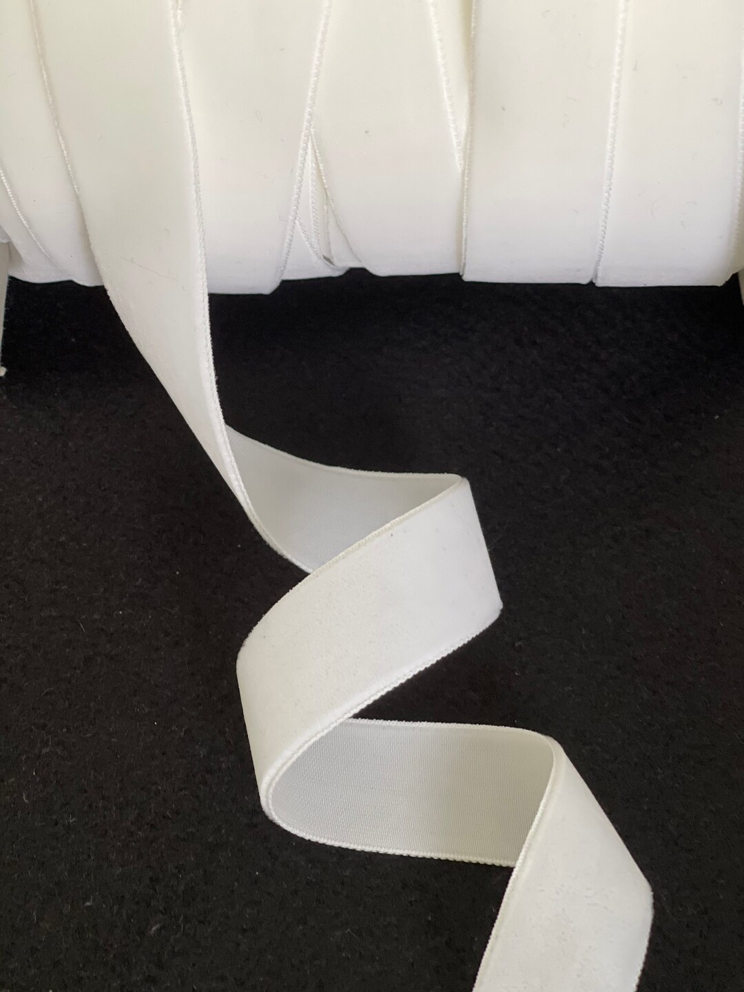 15mm Snow White Swiss Velvet Taffeta Ribbon, Vintage Imported From ...