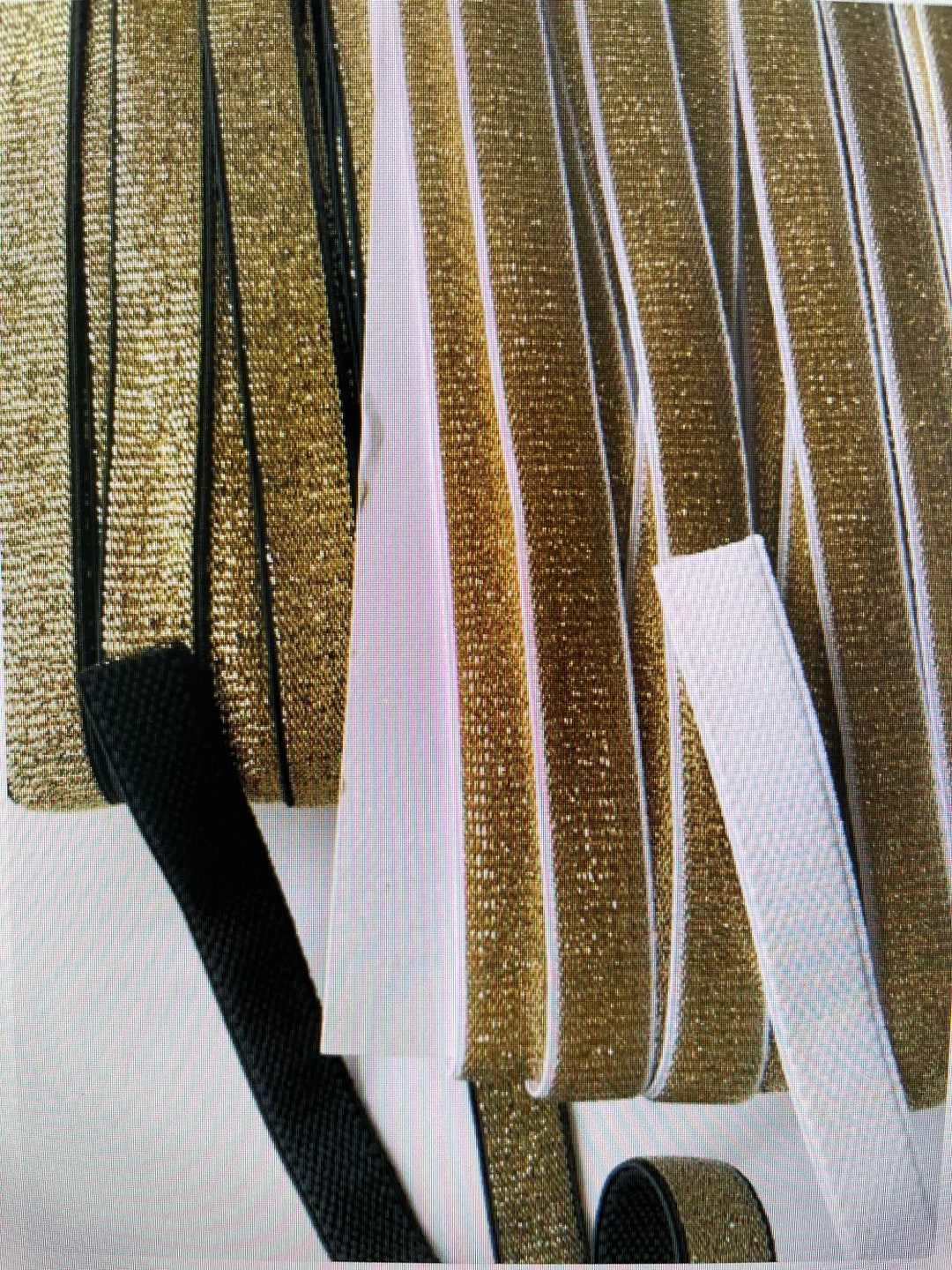 1/2" Metallic Elastic Stretch Black,white Stretch Durable Elastic Band ...