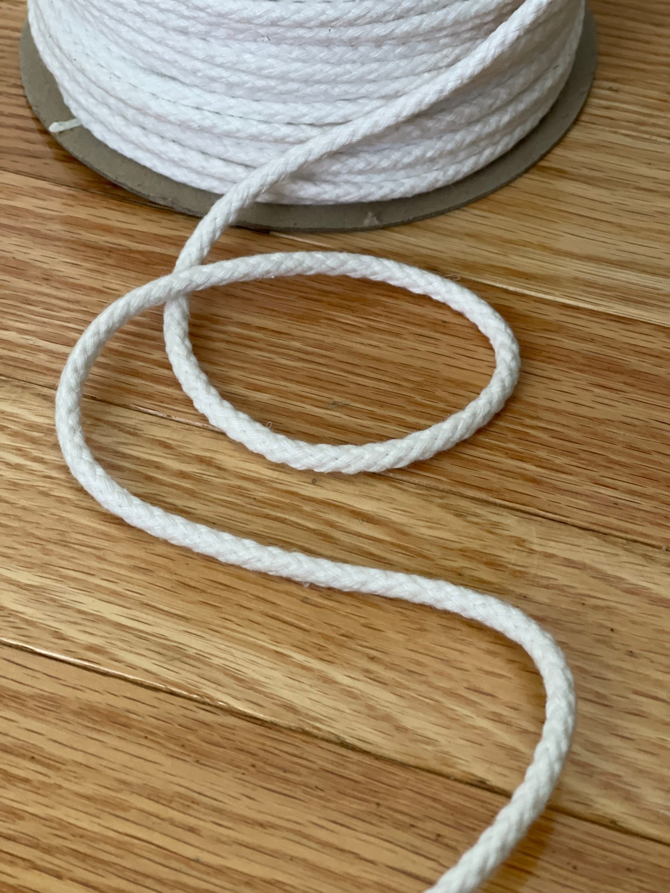 3/16" White Cotton Braid Cord Rope, Soft Drawstring Rope Cording, Cord ...