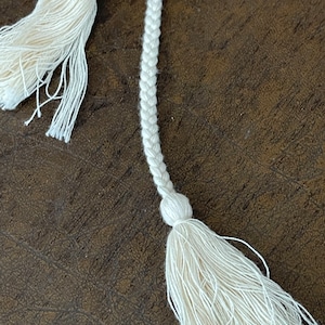 Natural Cotton Tassel Braided Rope Cording Drawstring With 3" Tassel ...