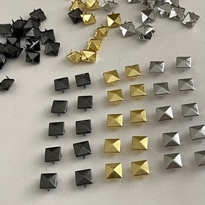 100 Pack Square Studs 10mm 4 Prong Metal Suds Pave Edgy Square Sutd ...