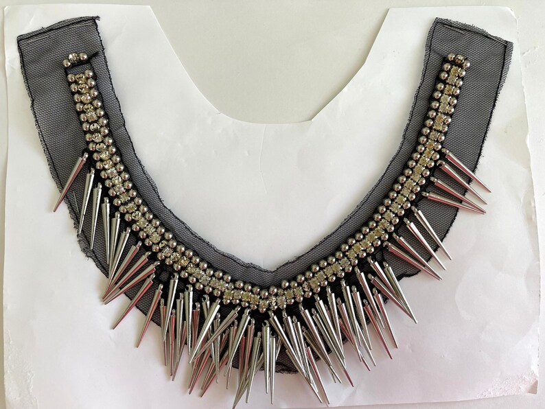 Silver Spikesrhinestone Silver Beads Silver Spiked Edgy - Etsy