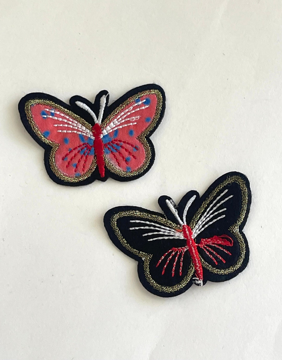 Vintage Butterfly Reversible 2 Styles Sew on Patch Multi Color ...