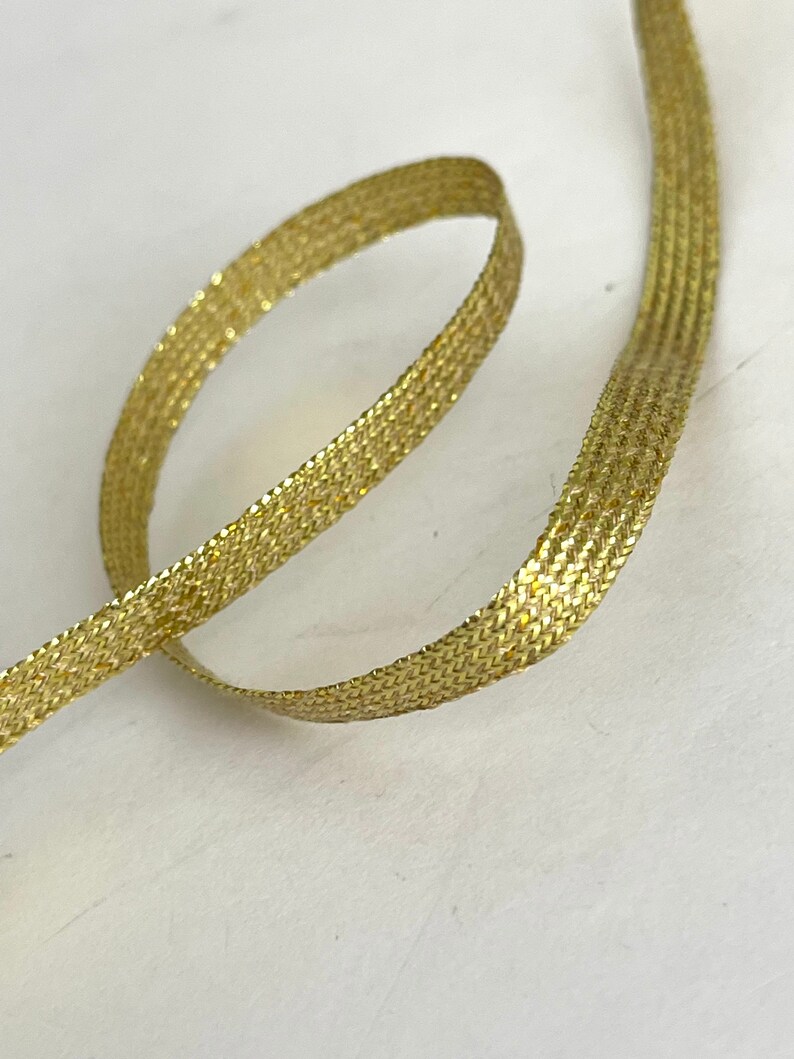 2 YARDS Middy Braid Metallic Gold / Silver Flat Braid, Gold Tape ...