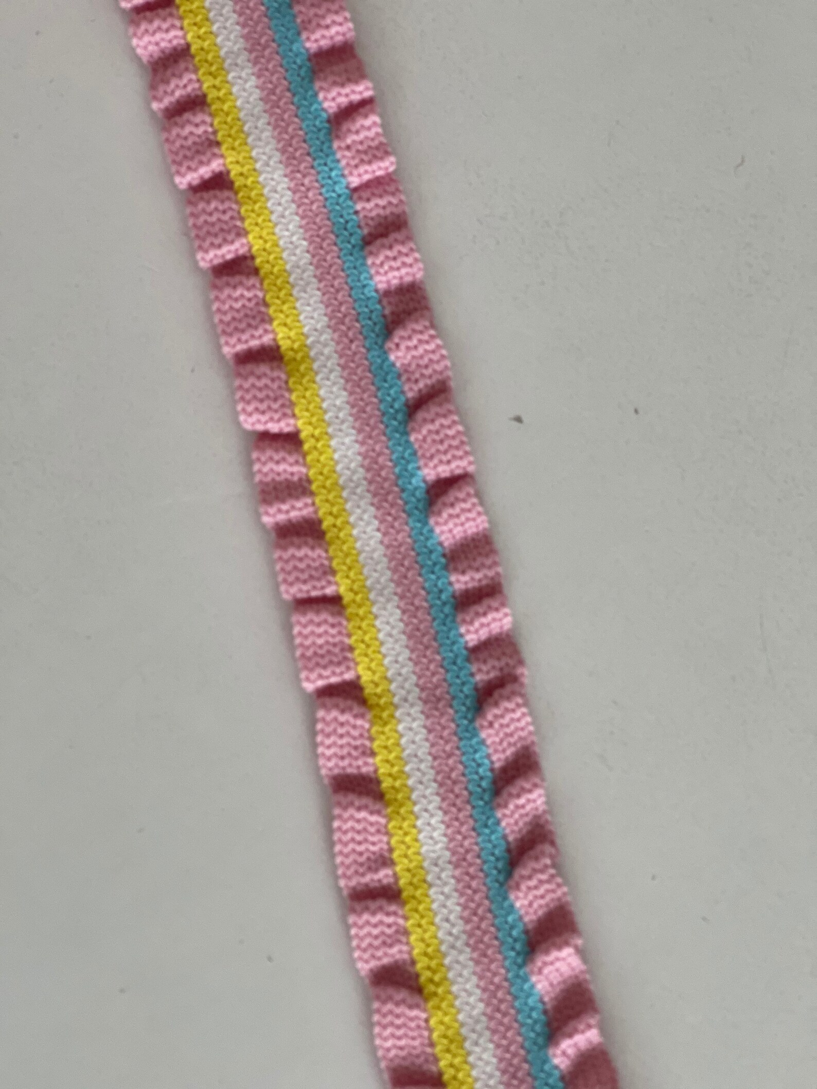 1" Vintage Ruffled Double Edge Soft Stretch Striped Elastic Rib ...