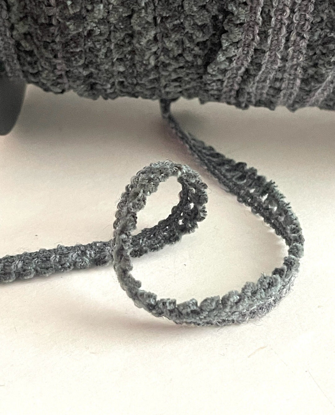 2 YDS Vintage Chenille Scalloped Loop Stretch Sewing Picot Elastic ...