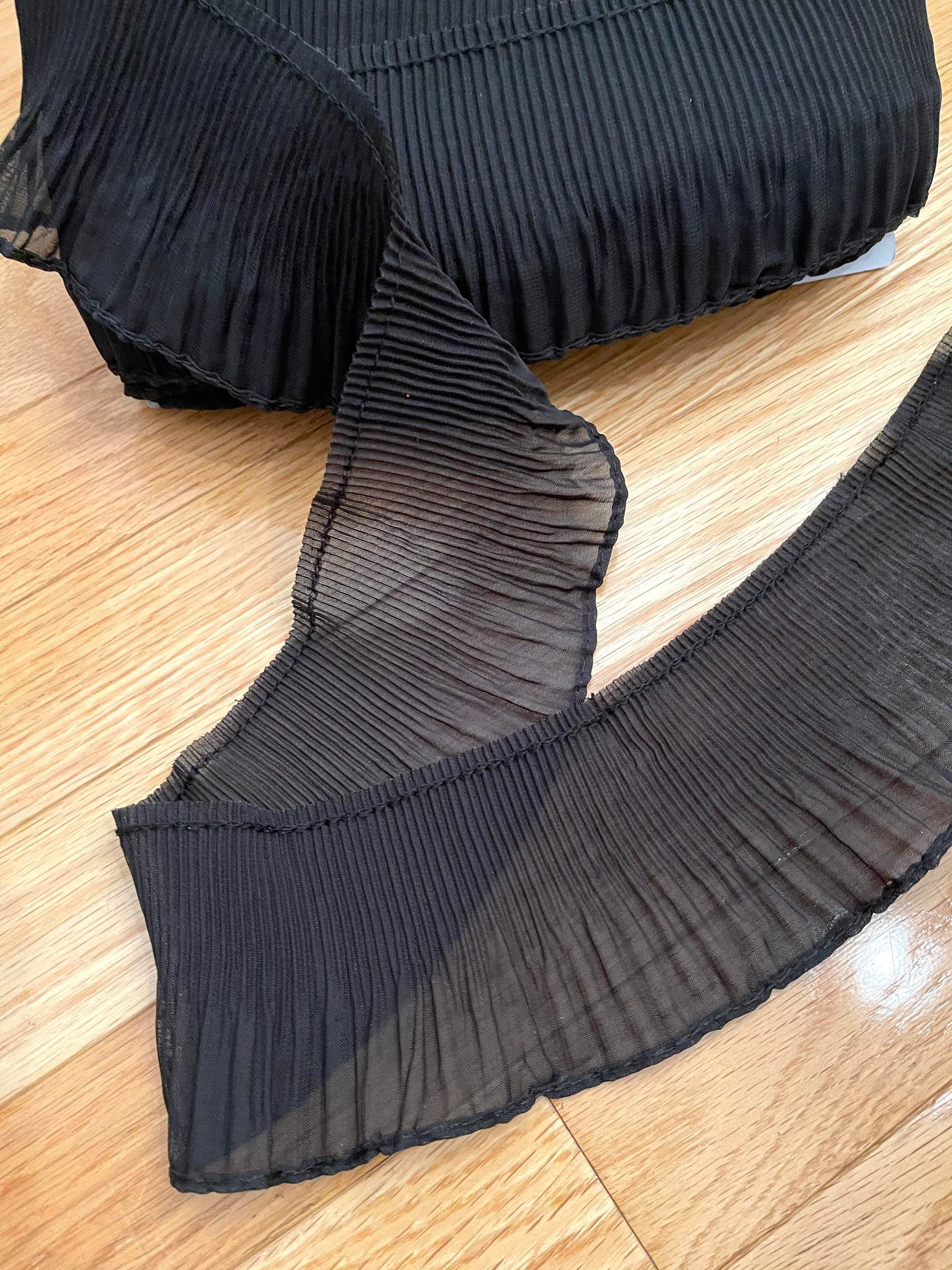 3 1/4 Black Sheer Pleated Trim Ruffle Jumbo Trim - Etsy