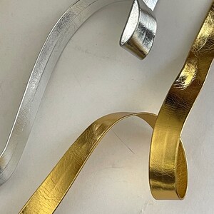 Pleather Tape Metallic Silver, Metallic Gold Foldover Pleather Strap ...