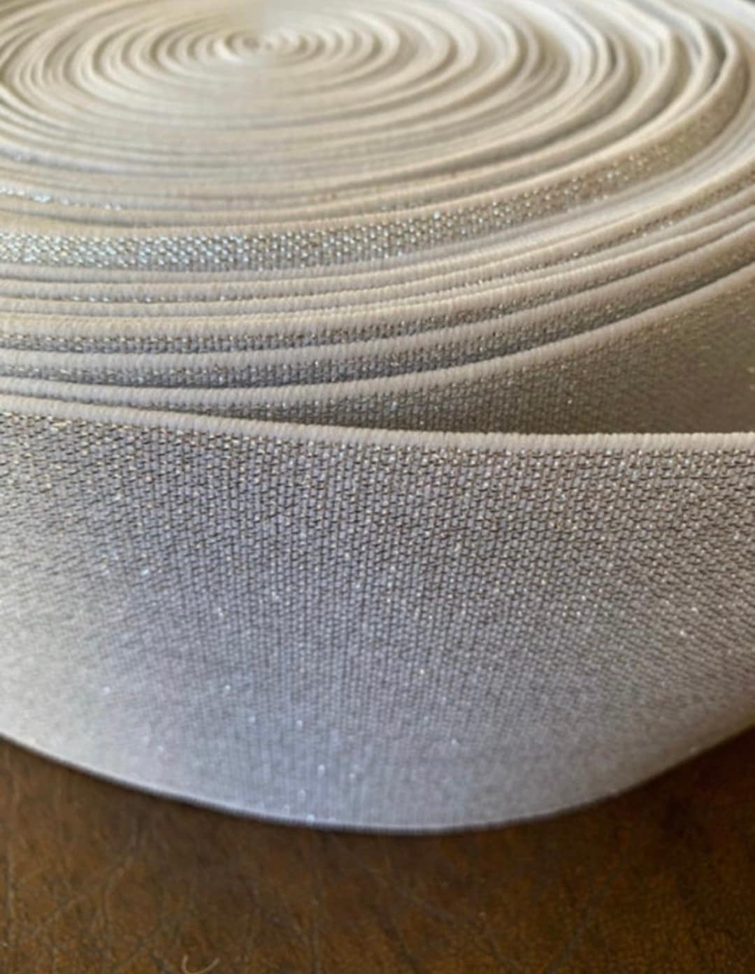 2" Silver Metallic Elastic White Stretch Wide Durable Elastic Band Trim ...
