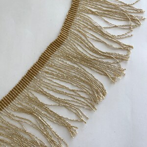 4" Chainette Metallic Gold Metallic Fringe Metallic Knit Fringe Gold ...